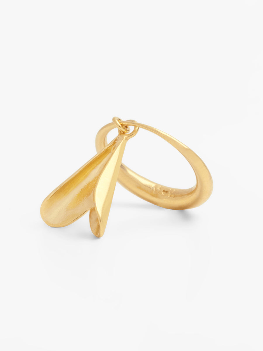Folded Heart Swinging Ring – Mirit Weinstock